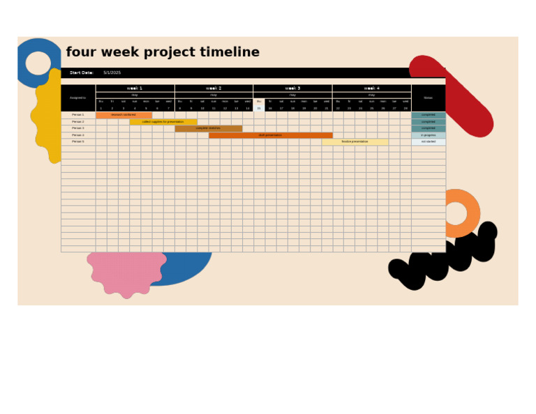 Four-Week Project Timeline | PDF