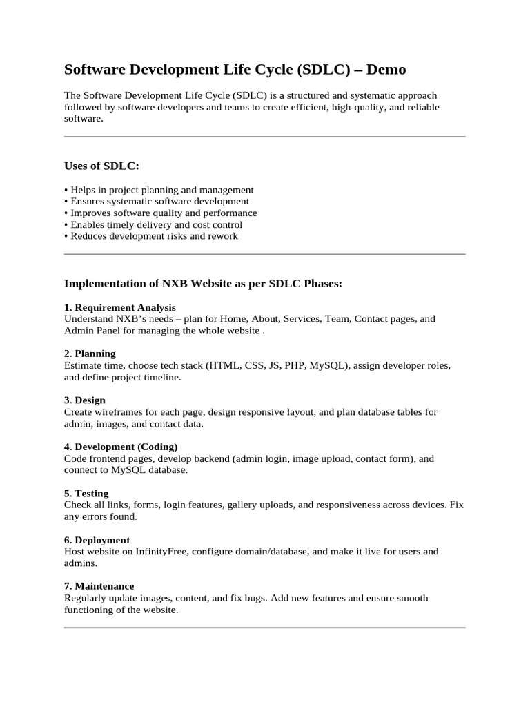 SDLC | PDF