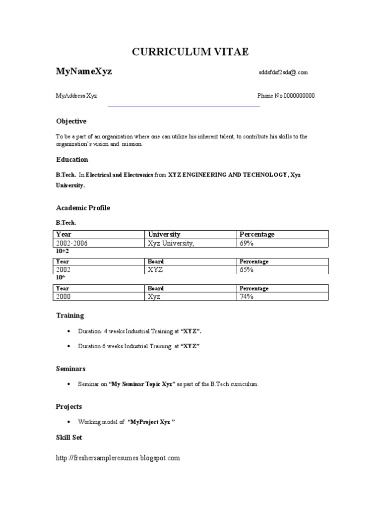 Fresher ECE Resume Format4 | PDF