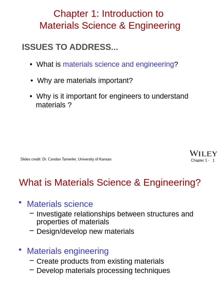 Lecture Presentation 1 - EngMat | PDF | Materials Science | Electrical Resistivity And Conductivity