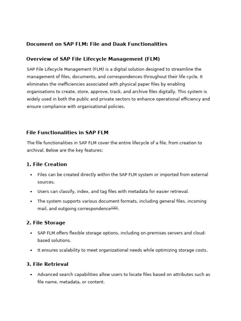 Document On SAP FLM - File and Daak Functionalities | PDF | Computer ...