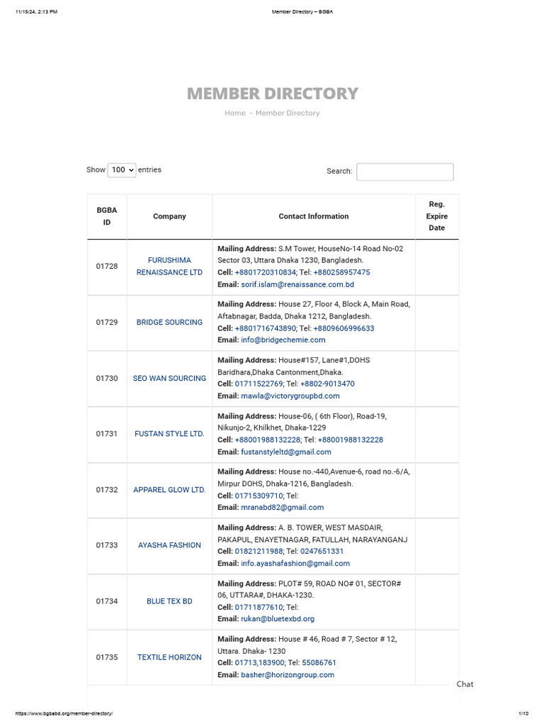 BGBA Member Directory Overview | PDF | Bangladesh | Dhaka