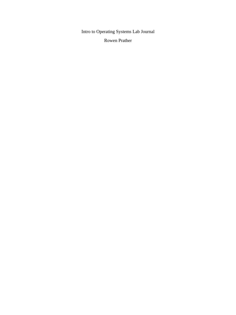 Intro to Operating Systems Lab Journal | PDF | Password | Booting