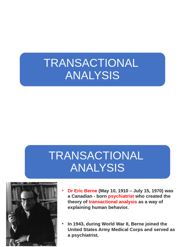 Transactional Analysis | PDF | Behavioural Sciences | Social Psychology