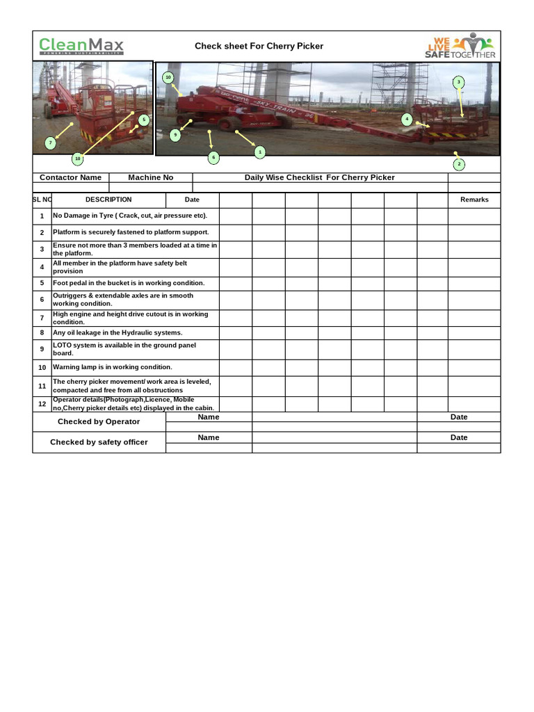 Boom Lift checklist | PDF