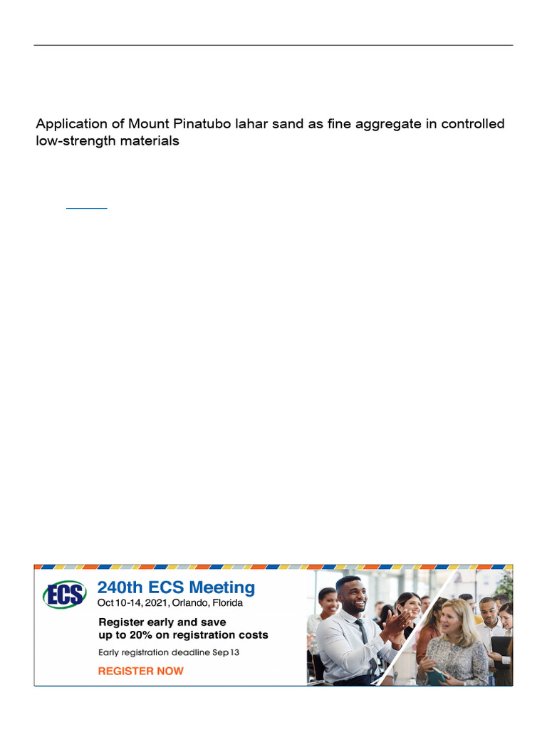 Lahar Sand As Aggregate in Concrete | PDF | Concrete | Cement