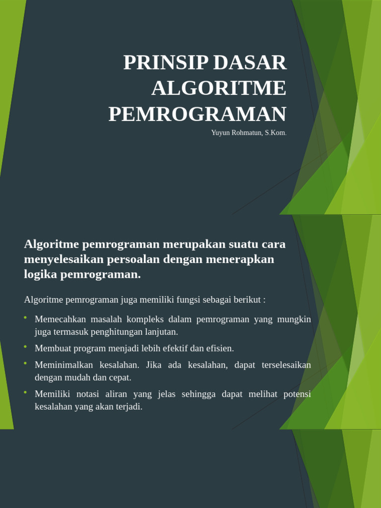 E. Prinsip Dasar Algoritme Pemrograman | PDF