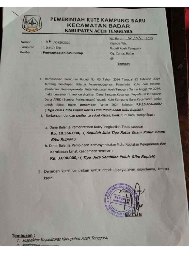 SPJ Siltap Desember 2024 | PDF