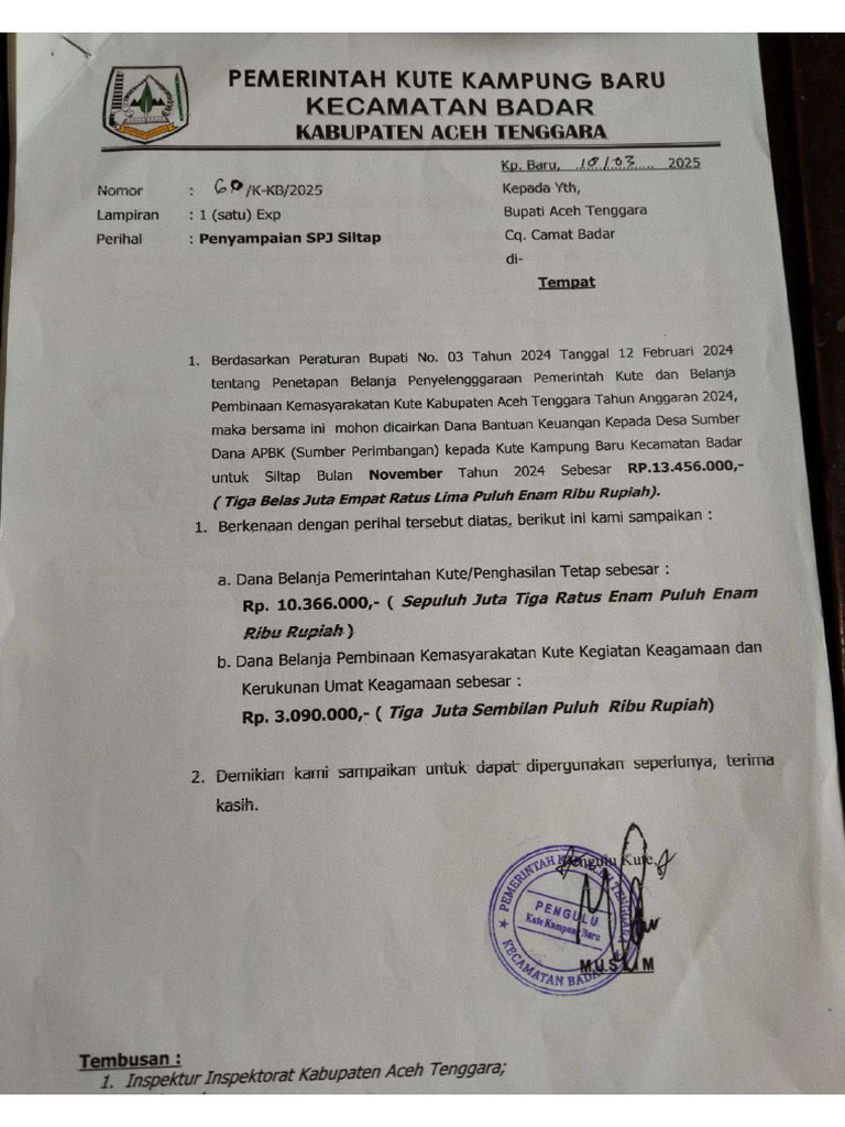 SPJ SILTAP Bulan November 2024 | PDF