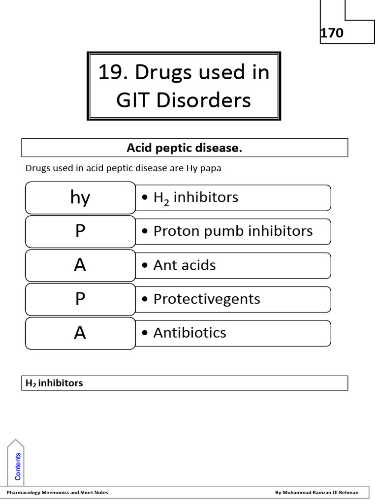GIT Disorder Drugs (Full For Print) | PDF | Drugs | Clinical Medicine