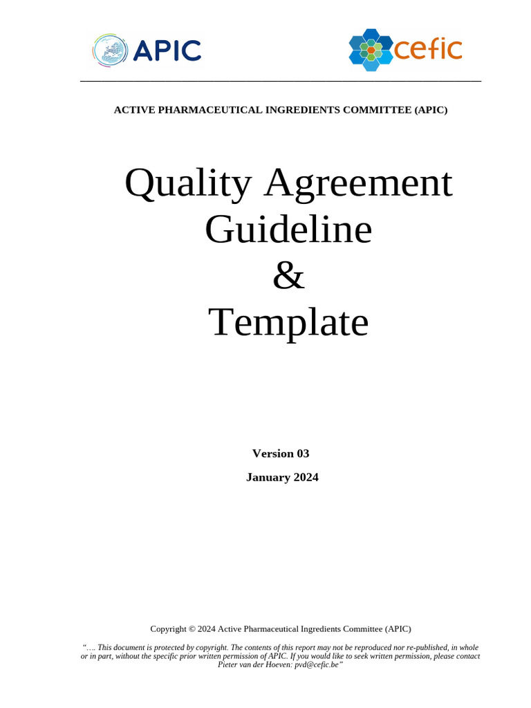 APIC Quality Agreement Guideline Template Final Version January 2024 ...