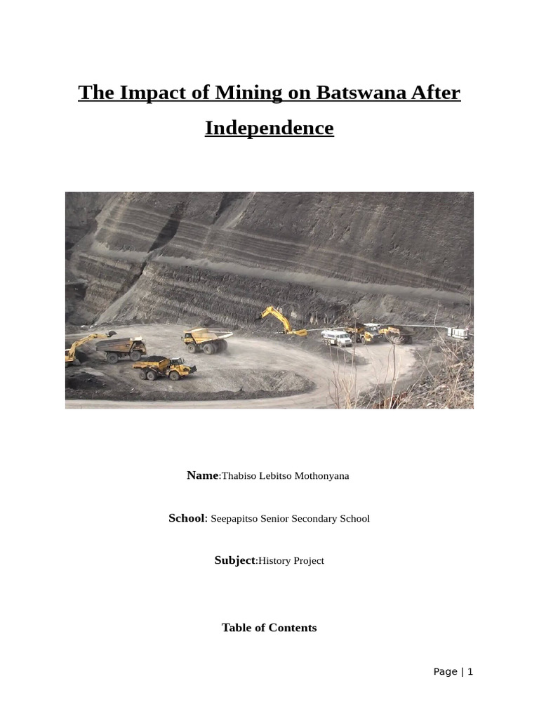 Mining's Impact on Batswana Post-Independence | PDF | Botswana | Mining