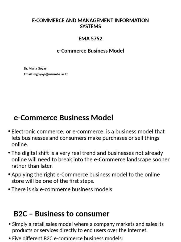 E-Commerce Business Model | PDF | E Commerce | Retail