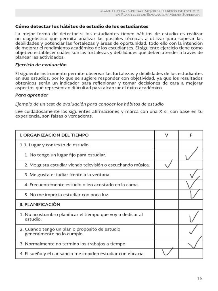 Habitos de Estudio (Actividades) - Páginas-16-18 | PDF | Cognición ...