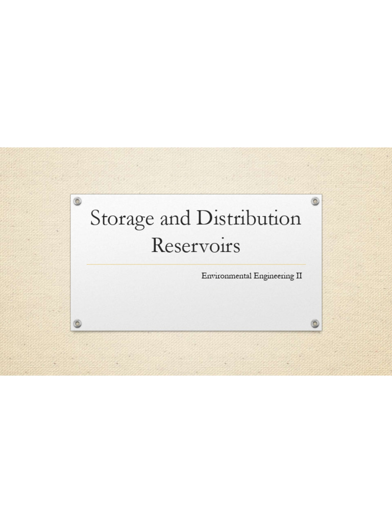 Storage and Distribution Reservoirs | PDF | Reservoir | Dam