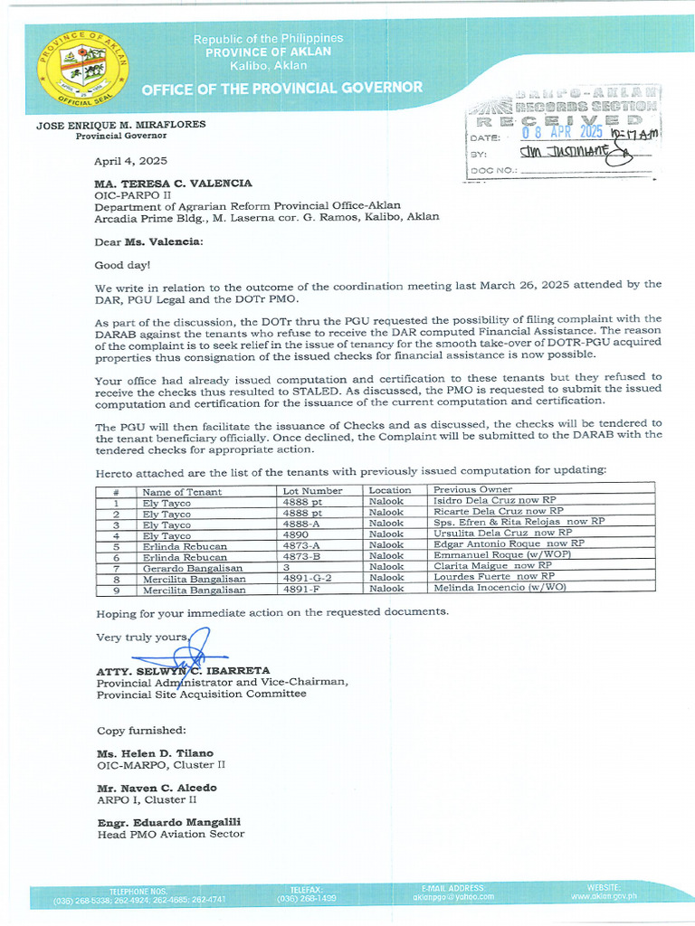 To Dar Request Letter To Re - Issue Cert and Comp | PDF