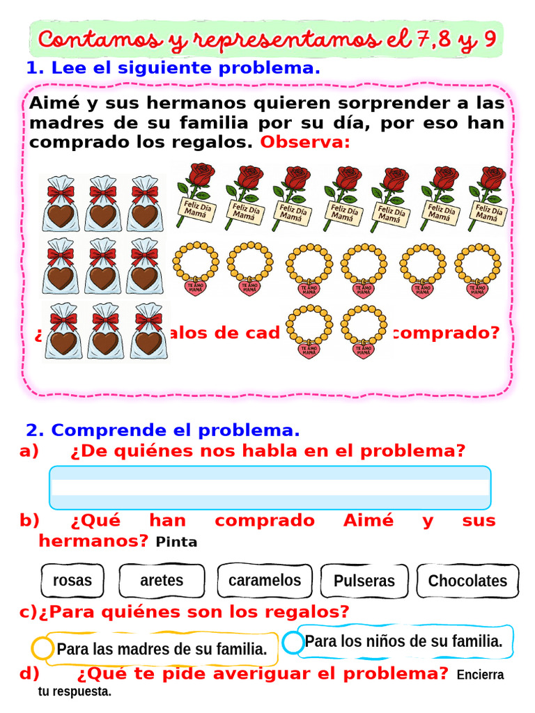 FICHA APRENDEMOS A CONTAR Y REPRESENTAR EL NÙMERO 7, 8 Y 9 MAESTRA JANET | PDF
