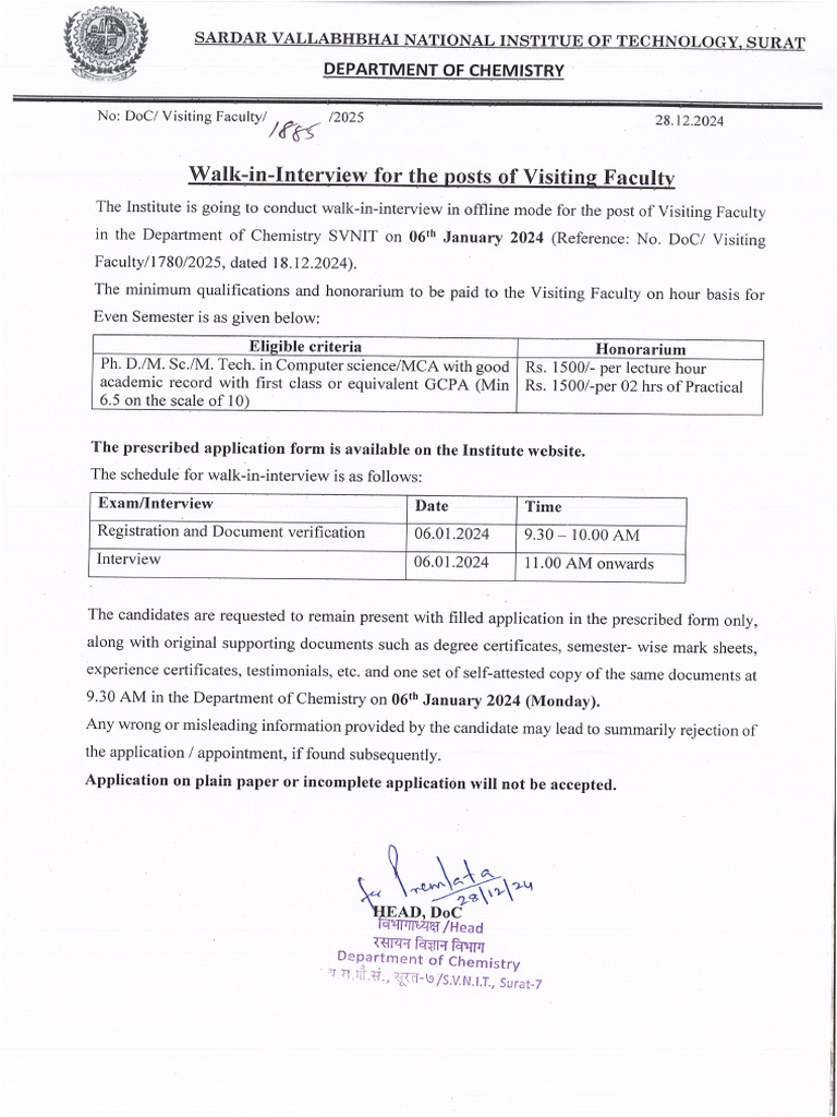 SVNIT Recruitment | PDF