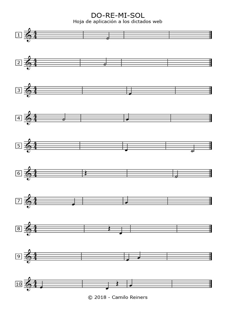 Dictados DO RE MI SOL (Aplicacion) | PDF