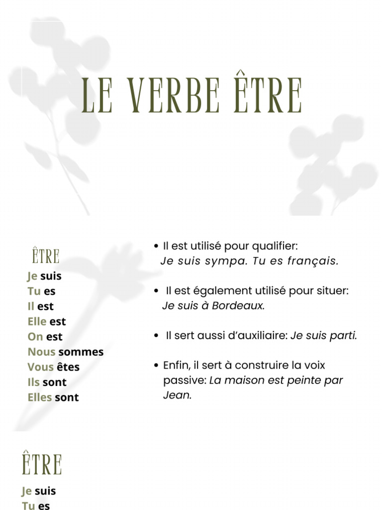 1-le verbe Être | PDF