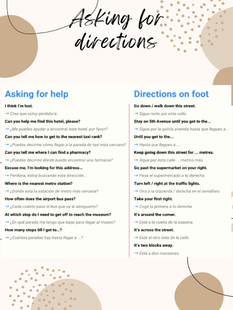 Asking For Directions | PDF