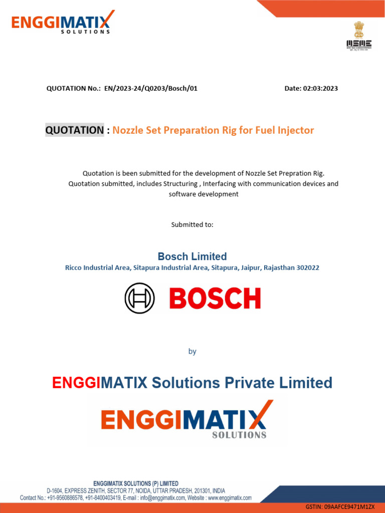 Quotation Nozzle Assembly Rig | PDF | Automation | Mains Electricity