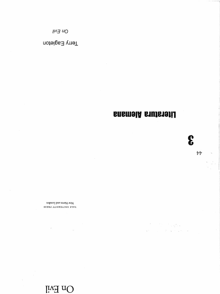 Terry Eagleton on the Nature of Evil | PDF | Foreign Language Studies