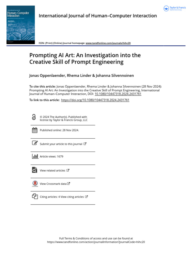 Prompting AI Art An Investigation Into The Creative Skill of Prompt ...