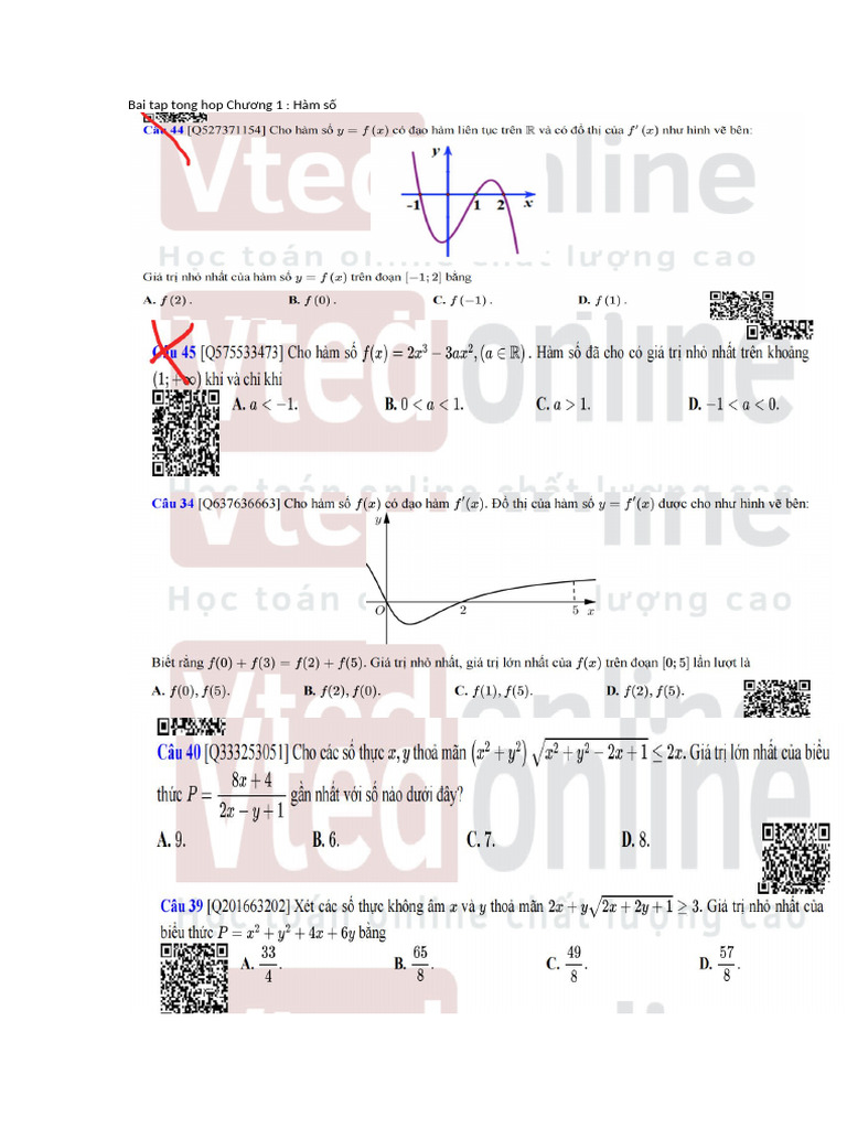 Bai Tap Tong Hop Chương Ham So | PDF