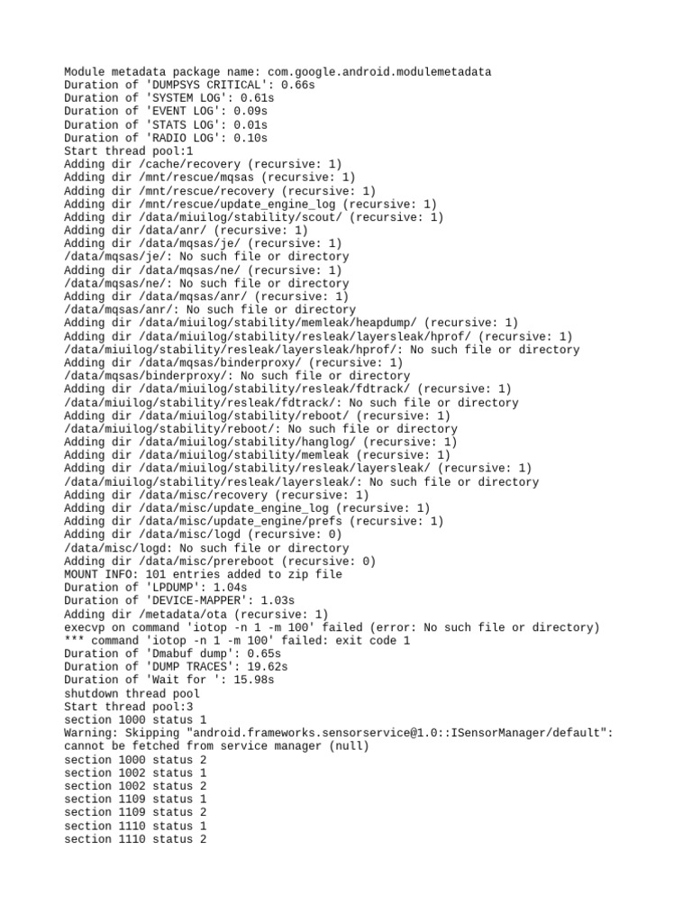 Bugreport Duchamp - Global UP1A.230905.011 2025 04 23 15 24 49 Dumpstate - Log 16702 | PDF ...