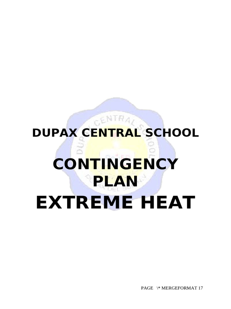 DCS - Contingency Plan 2024 | PDF | Hazards | Ventilation (Architecture)
