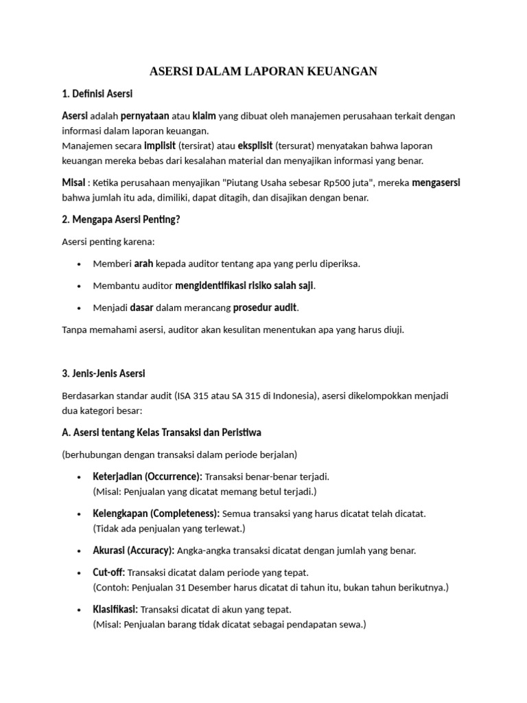 7 - Asersi DLM Lap Keu | PDF