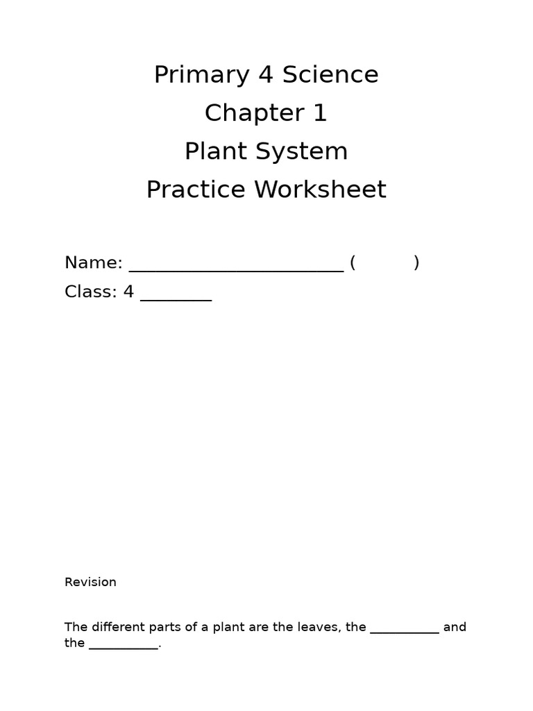 Chapter 1 - Plant System | PDF