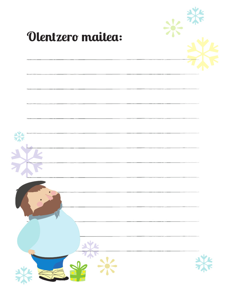 Carta Olentzero Gratis Imprimir | PDF