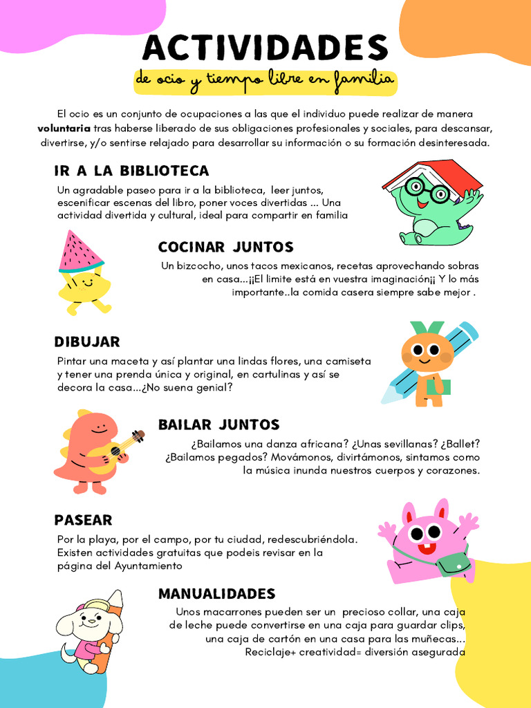 De Ocio y Tiempo Libre en Familia: Actividades | PDF