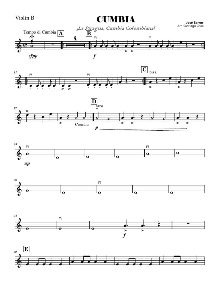 CUMBIA Simple String Version-Violins | PDF | String Instruments ...