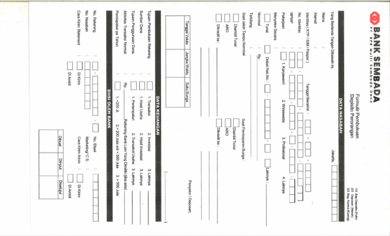Form Dep Perorangan | PDF