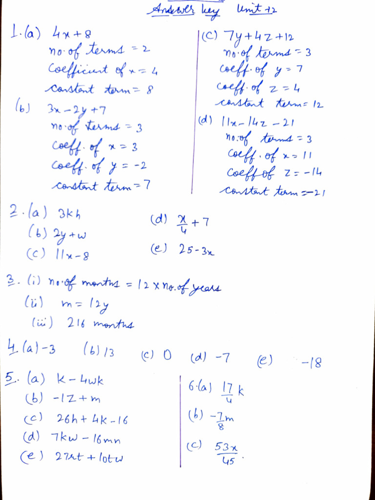Worksheet Answerkey Grade6 May25 | PDF