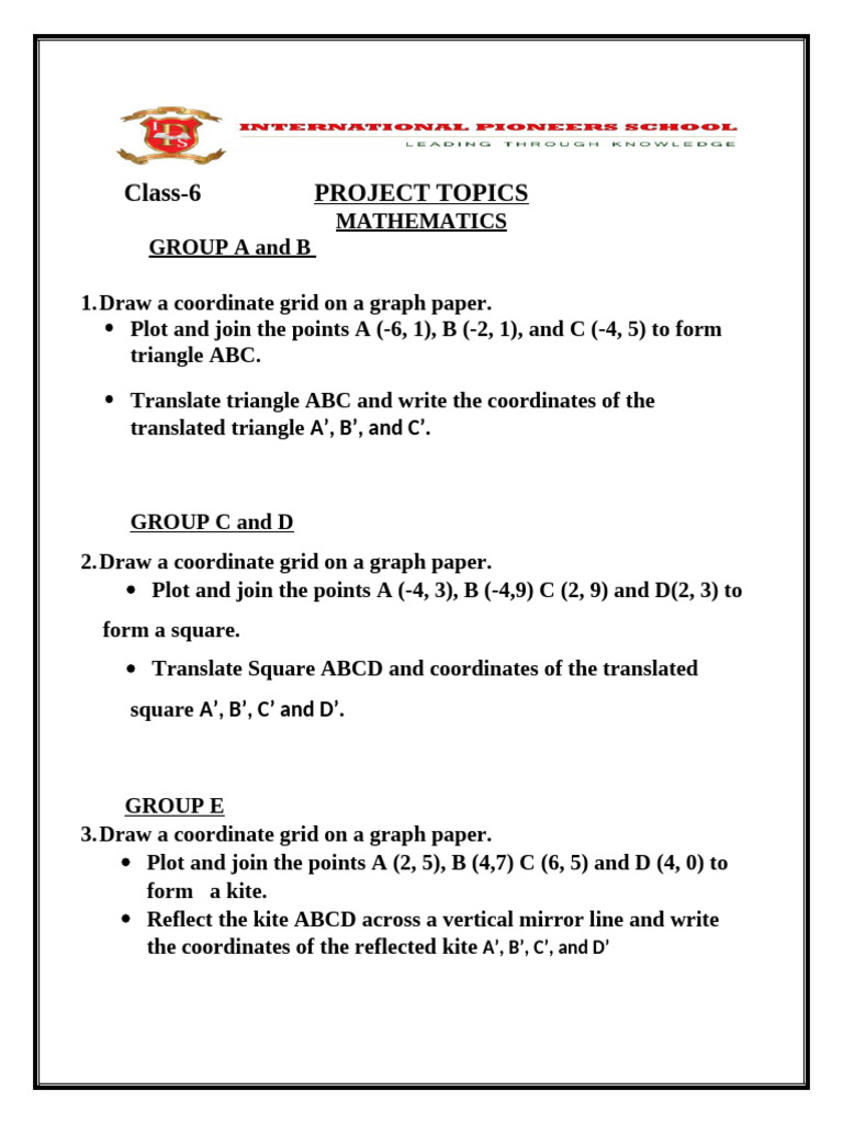 Class 6 Geometry Project Ideas | PDF
