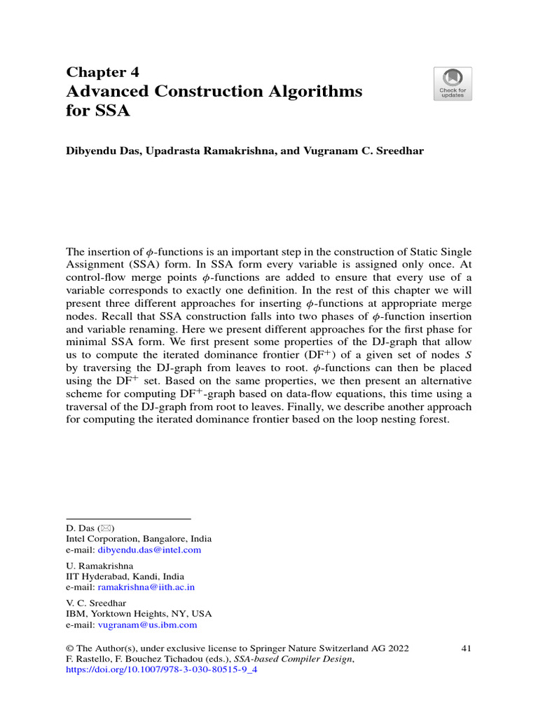 Fabrice Rastello, Florent Bouchez Tichadou - SSA-based Compiler Design ...