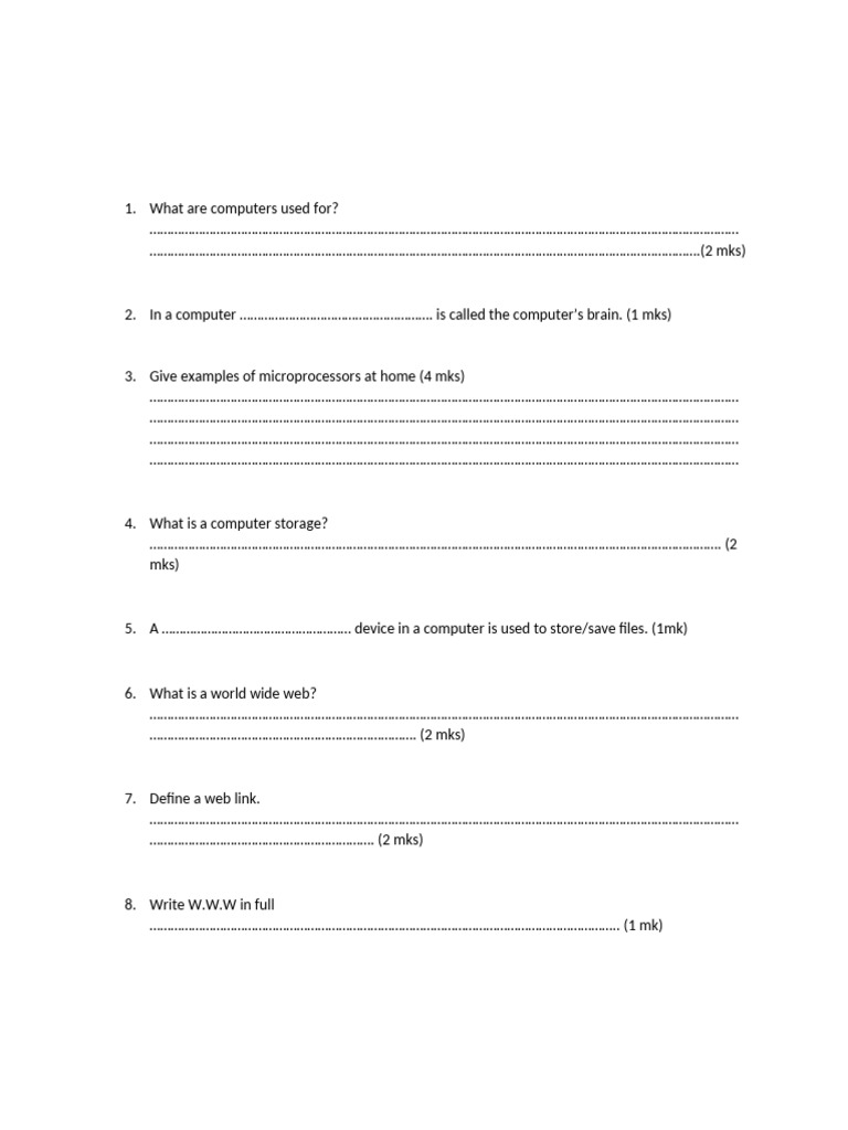 Ict Grade 4 Exam TR Anoshka | PDF