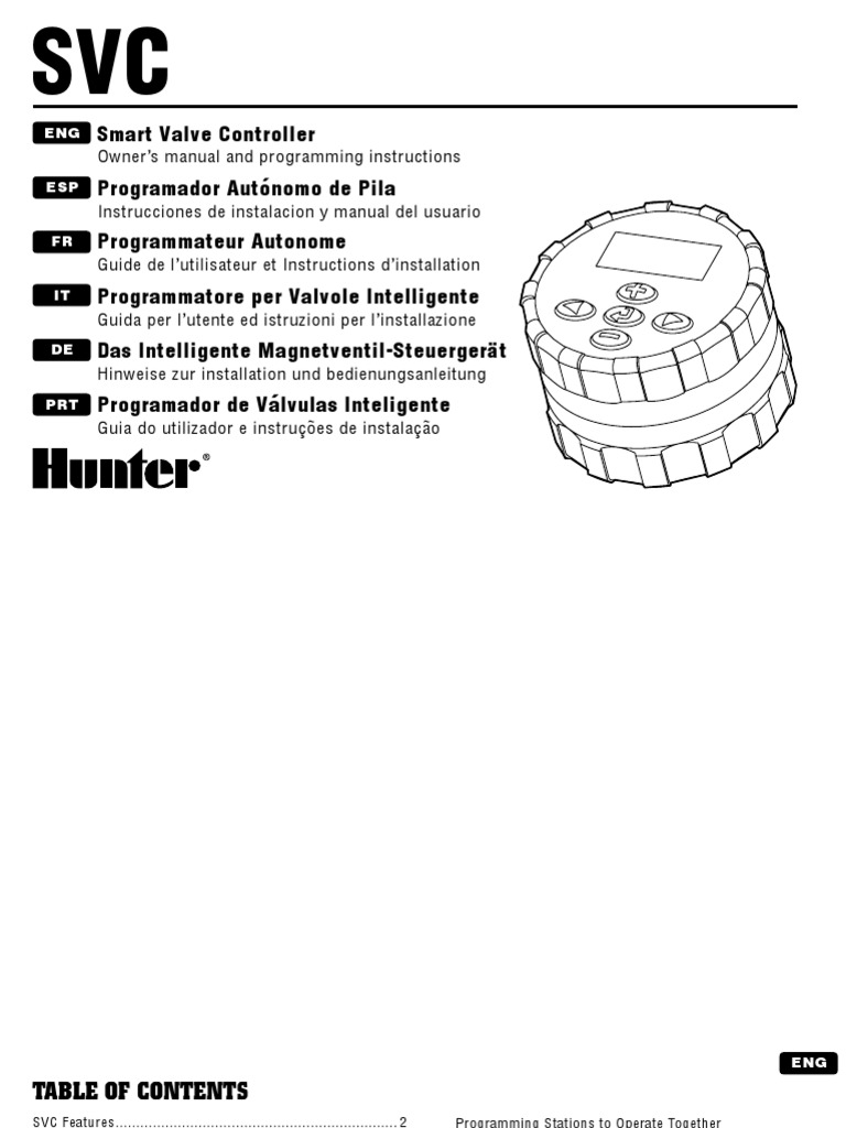 Hunter SVC 100 Manual | PDF | Irrigation | Booting