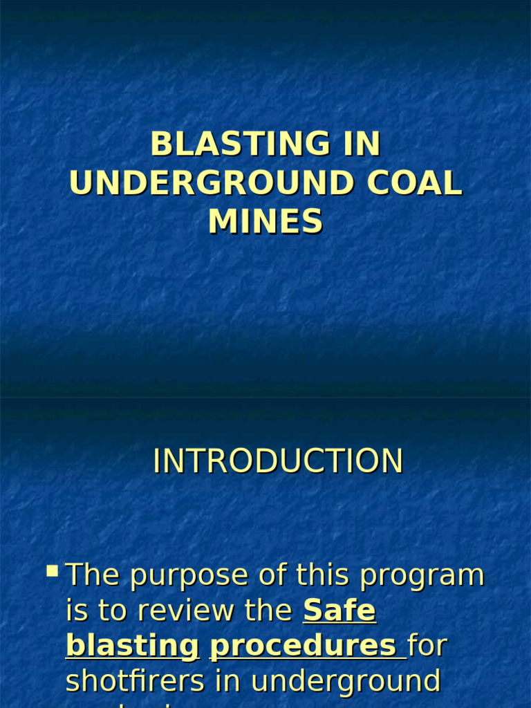 Safe Blasting in Underground Coal Mines | PDF | Coal Mining | Coal
