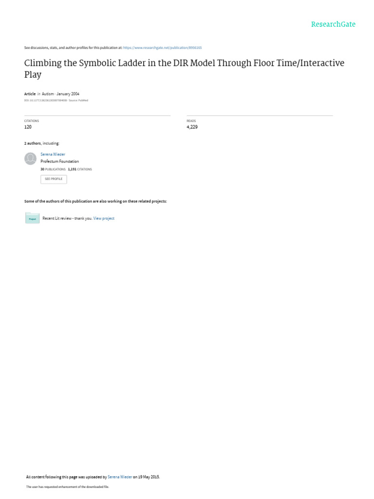 Climbing the Symbolic Ladder | PDF | Autism | Communication