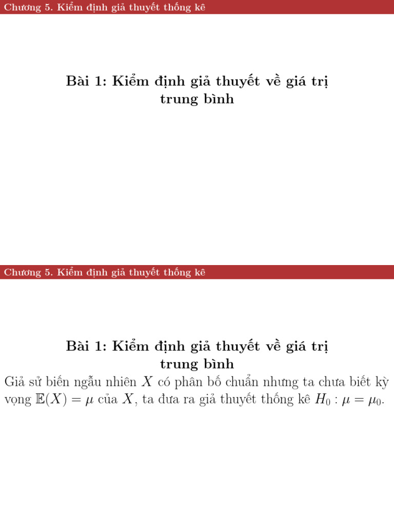 Bai Giang XSTK Chuong 5 - 2023-2024 | PDF