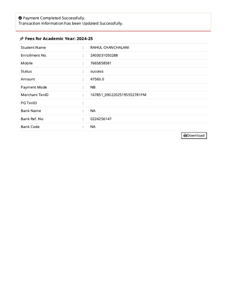 Fee Rahul 2nd Sem | PDF