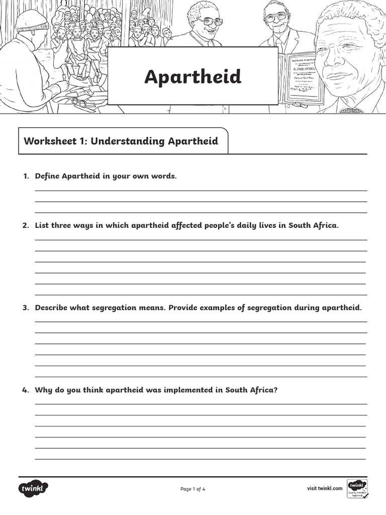 Za Ss 1713276631 Apartheid Questions Worksheet Set - Ver - 1 | PDF ...
