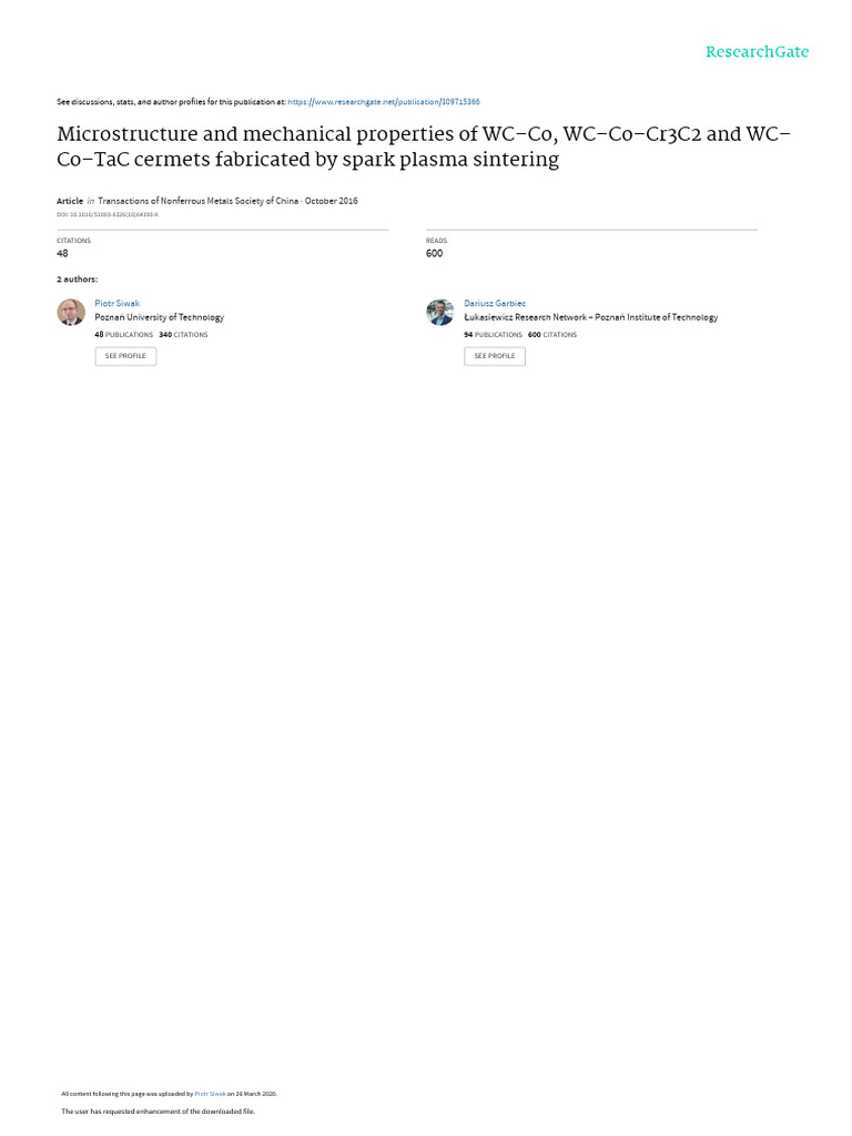 Microstructure and Mechanical Properties of Wc-Co, Wc-Co-Cr3C2 and WC - Co-Tac Cermets ...