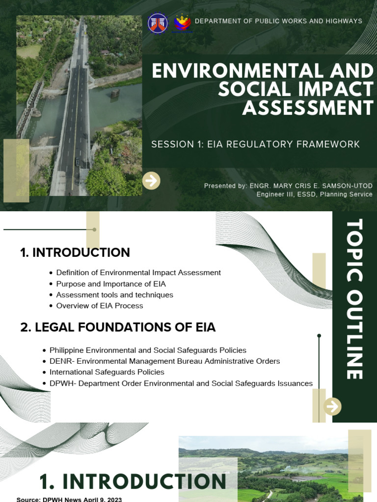 ESIA Topic 1 EIA Regulatory Framework | PDF | Environmental Impact ...