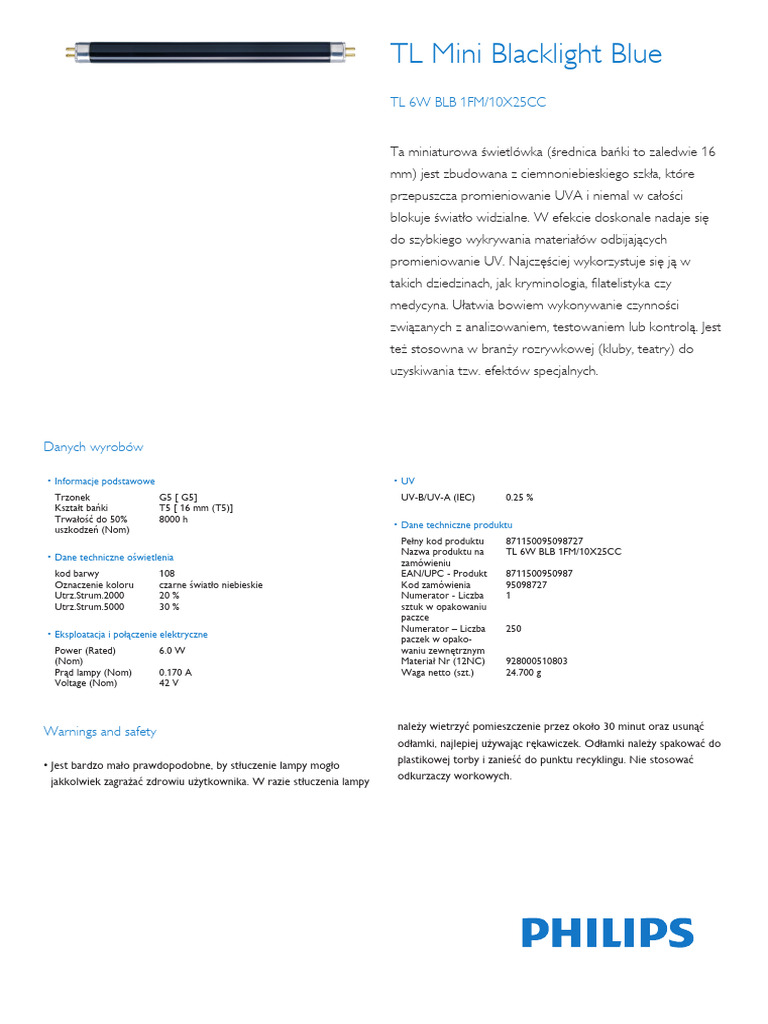 Blacklight Blue Philips | PDF